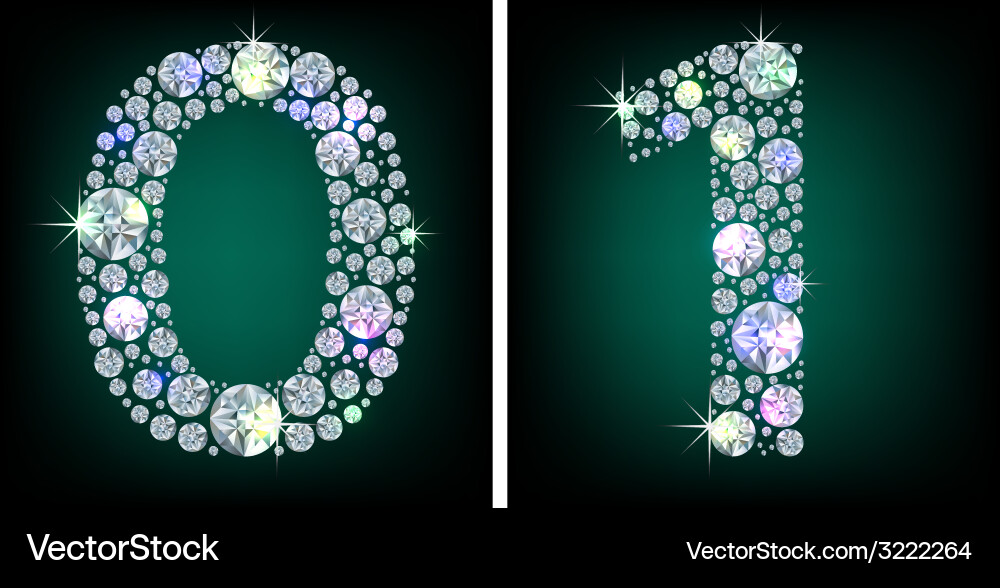 Crystal numbers Royalty Free Vector Image - VectorStock