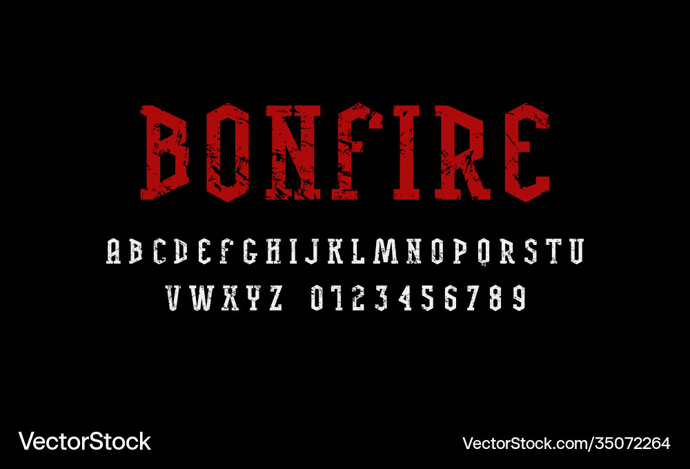 Decorative serif stick font bold face Royalty Free Vector