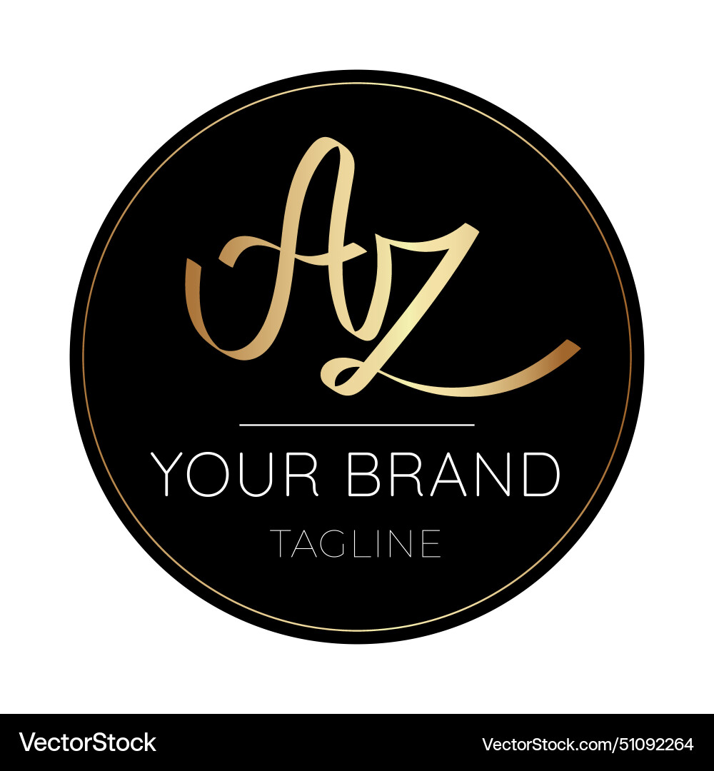 Elegant az handwritten letters initial clean Vector Image