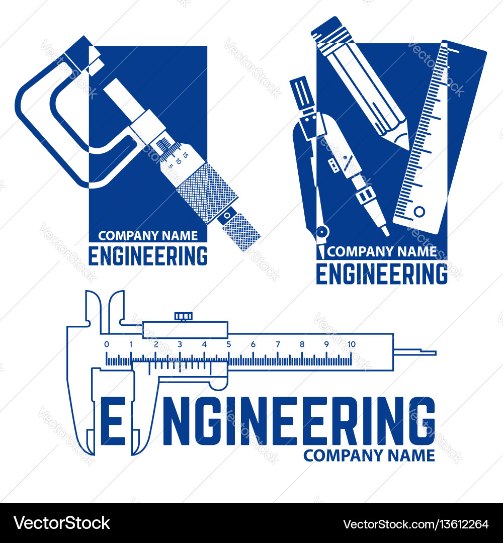 Engineering company logo templates Royalty Free Vector Image