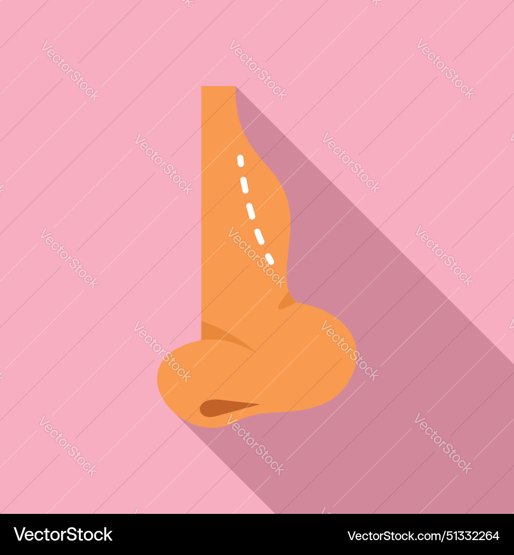 Flat design cartoon nose on pink background Vector Image