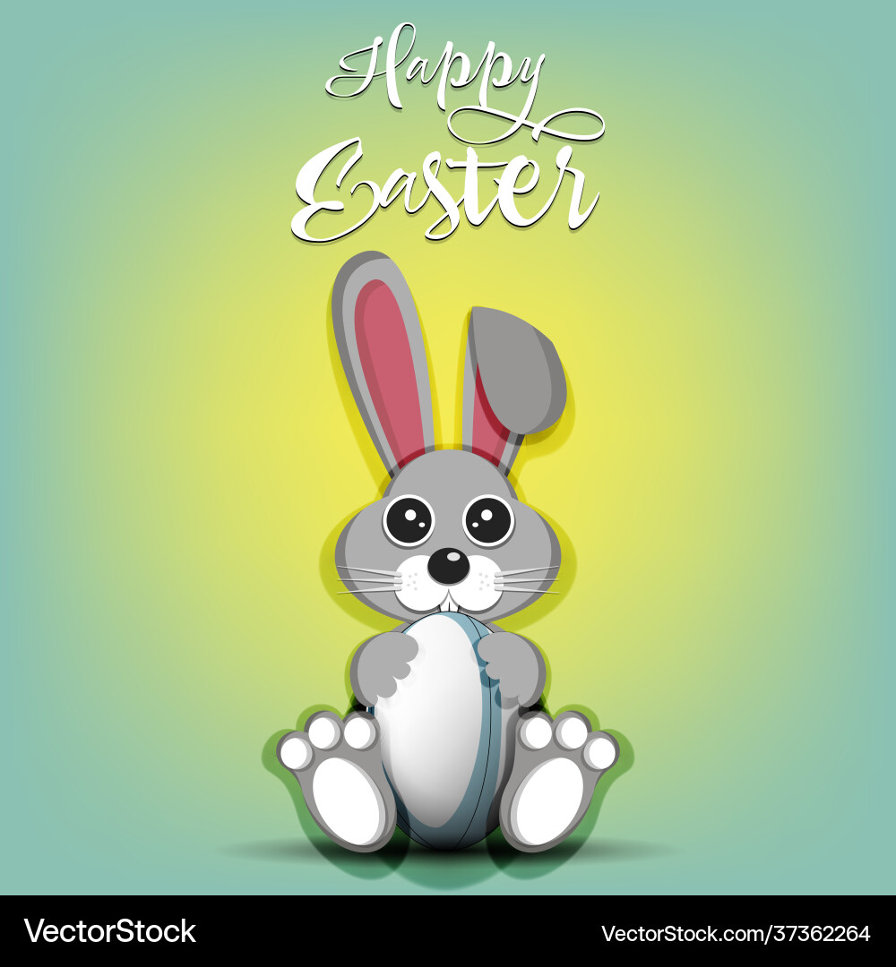 Happy easter rabbit with rugby ball Royalty Free Vector