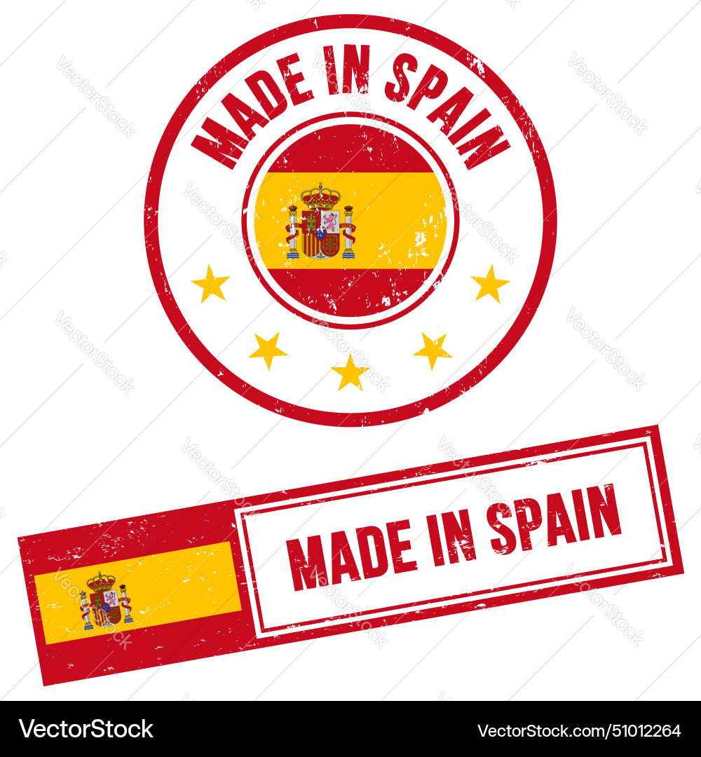 Made in spain stamp sign grunge style Royalty Free Vector