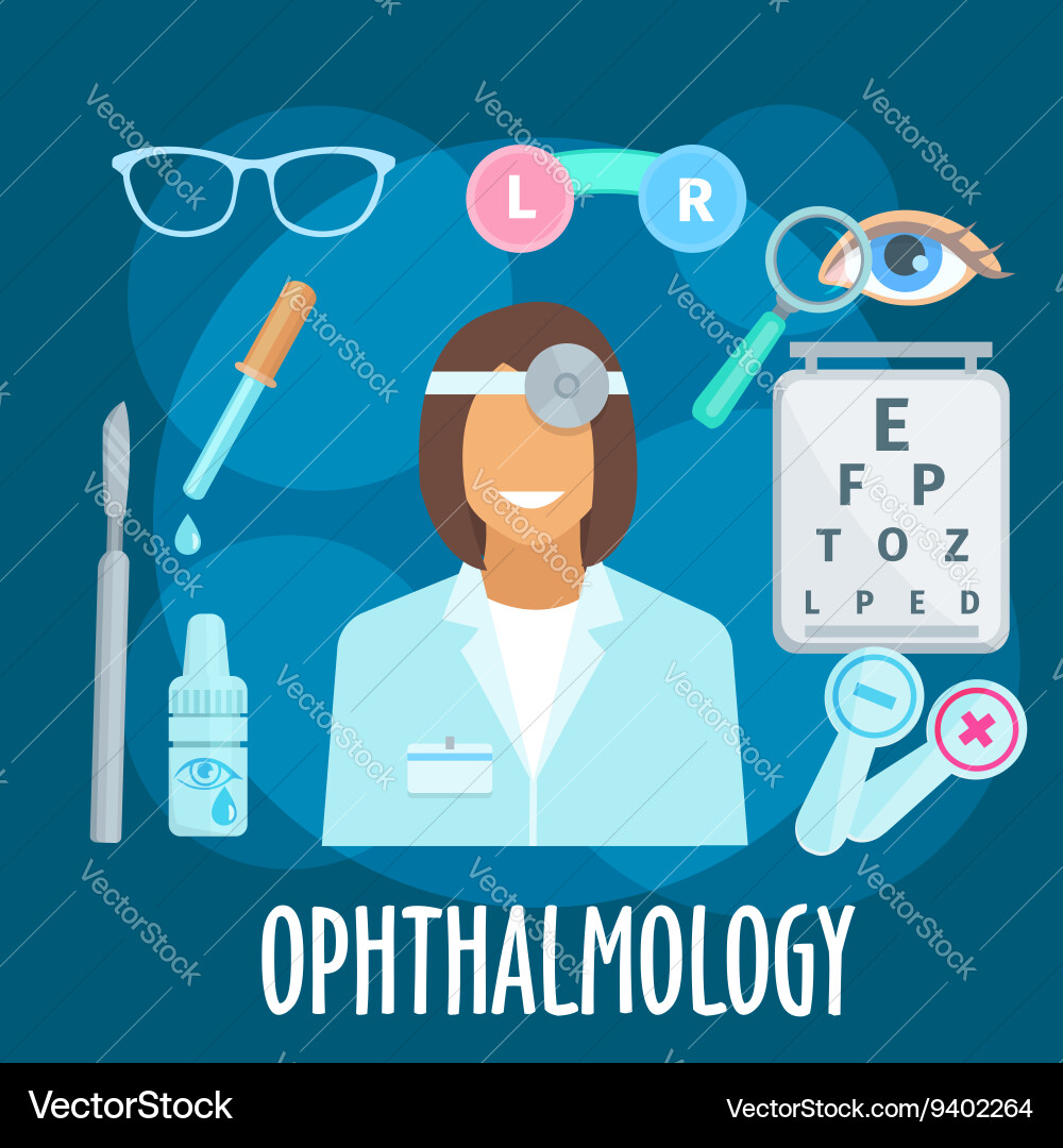 Optometrist profession and eye examination symbol Vector Image