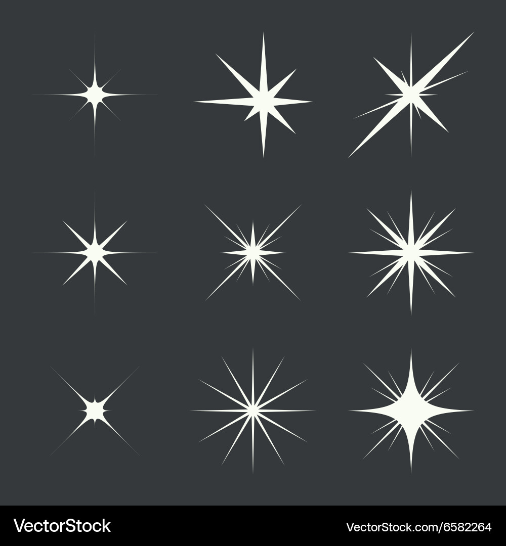 Set of sparkle lights Royalty Free Vector Image