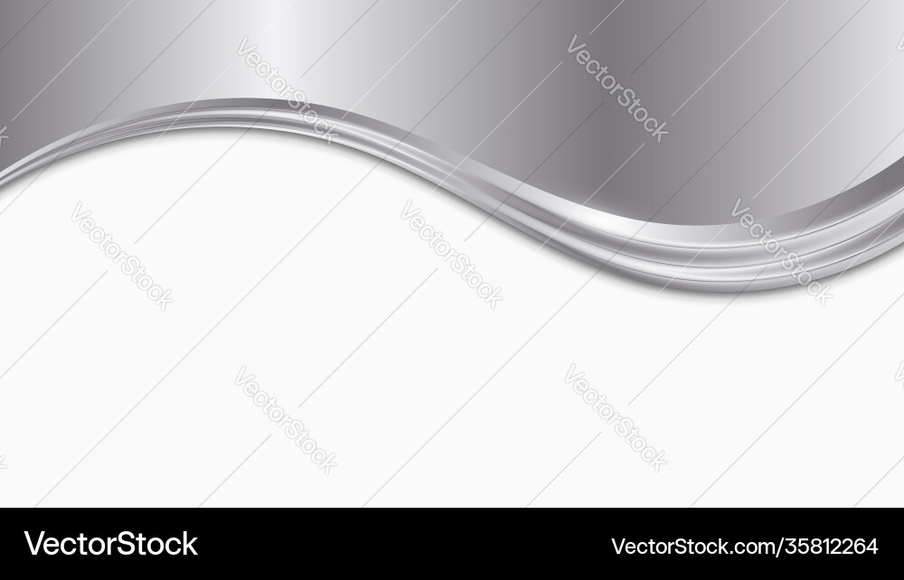 Silver and White Metal Wave Pattern Royalty Free Vector