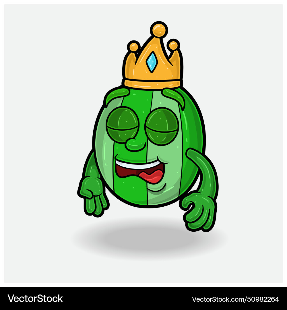 Sleep expression with watermelon fruit crown Vector Image