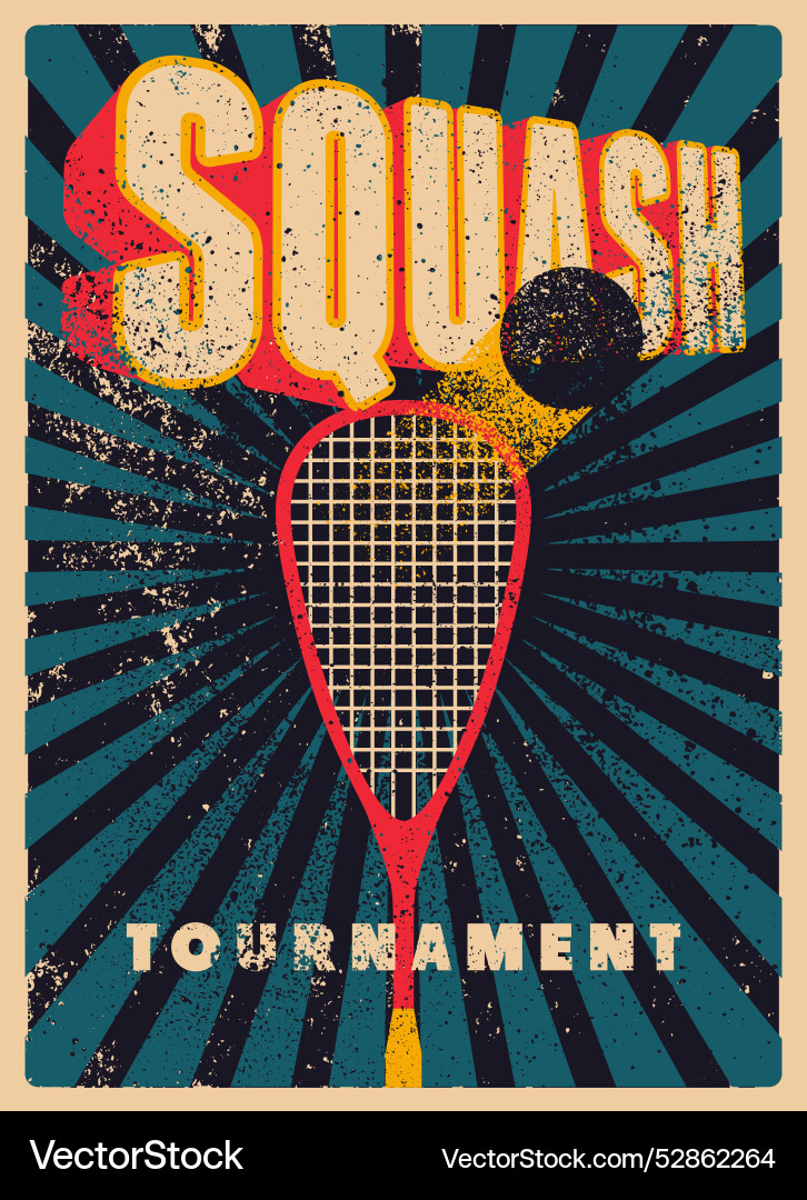 Squash typographical vintage grunge style poster Vector Image