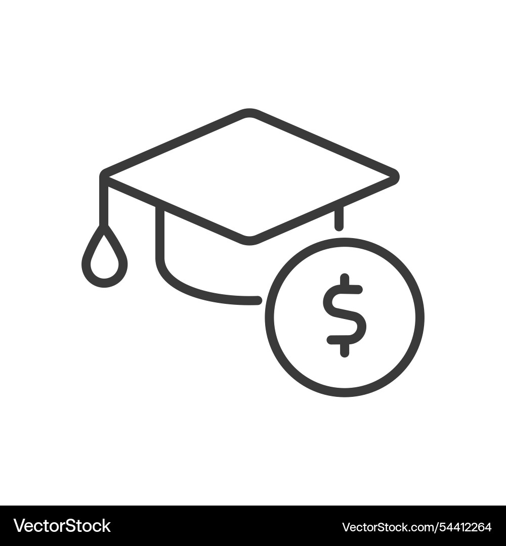 Tuition fees icon in line design Royalty Free Vector Image