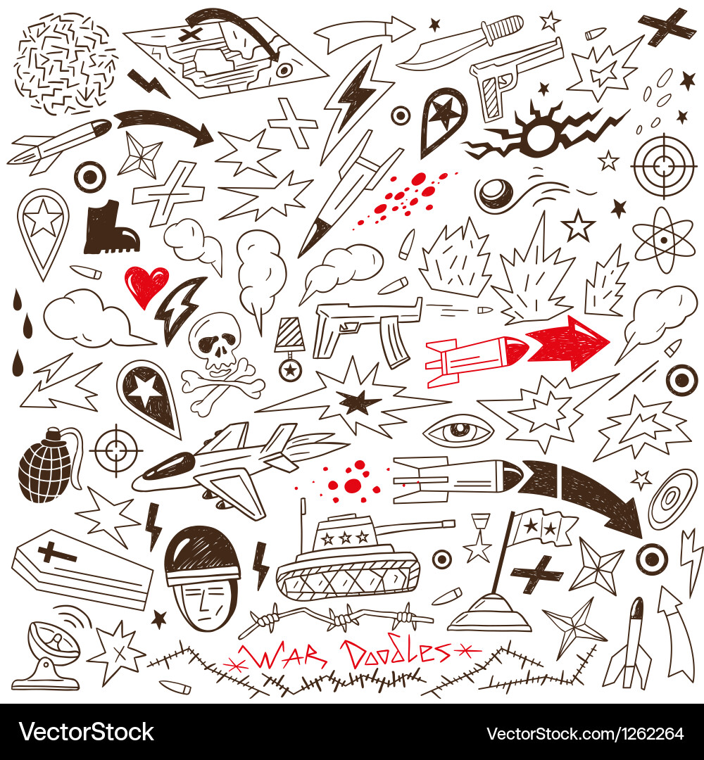 War - doodles Royalty Free Vector Image - VectorStock