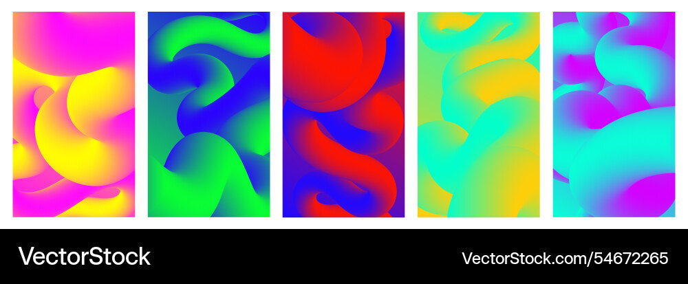 Abstract wavy gradient colors poster design Vector Image