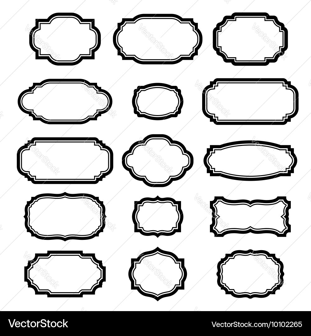 Black frames set beautiful design Royalty Free Vector Image