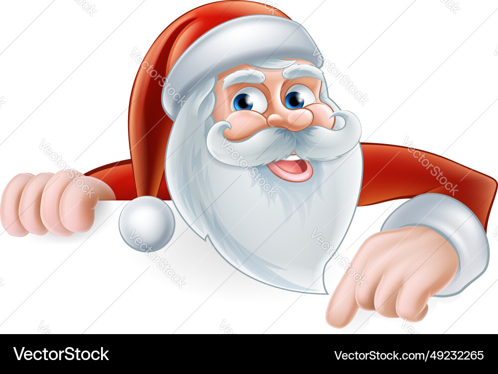 Cartoon santa pointing Royalty Free Vector Image
