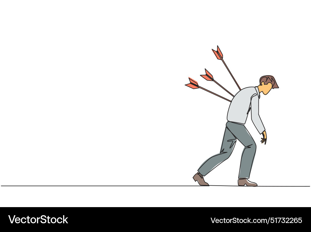 Continuous one line drawing businessman standing Vector Image