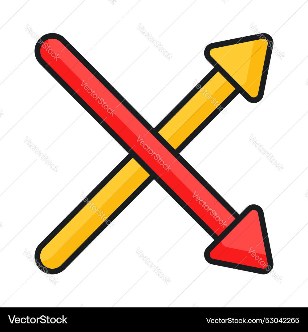 Crossover arrows directional in modern Royalty Free Vector