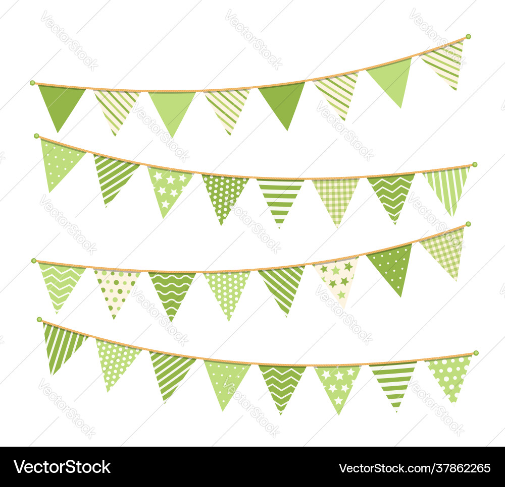 Green bunting Royalty Free Vector Image - VectorStock