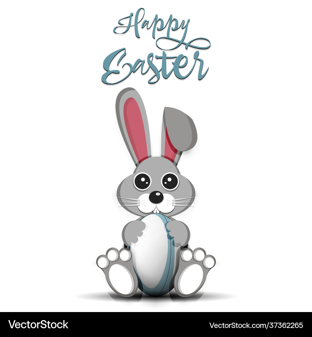 Happy easter rabbit with rugby ball Royalty Free Vector