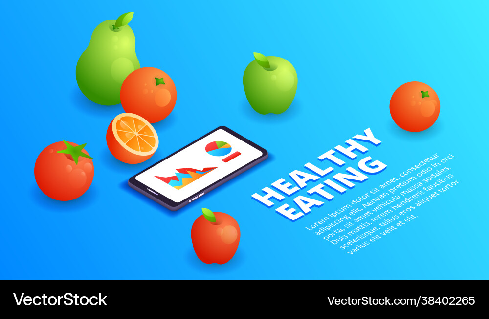 Healthy eating application Royalty Free Vector Image