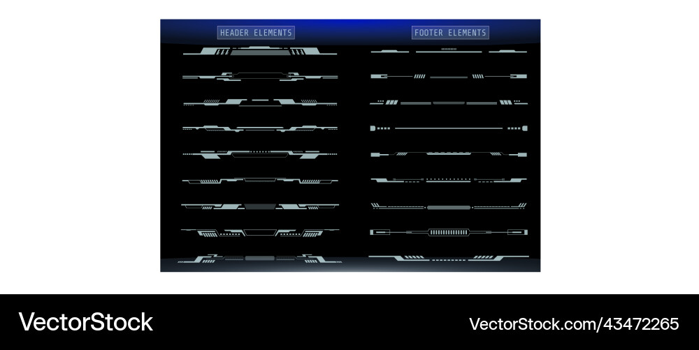 Hud elements header bar infographic Royalty Free Vector