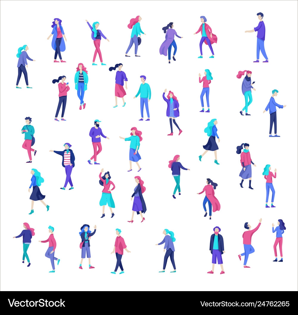 People character walking on street Royalty Free Vector Image