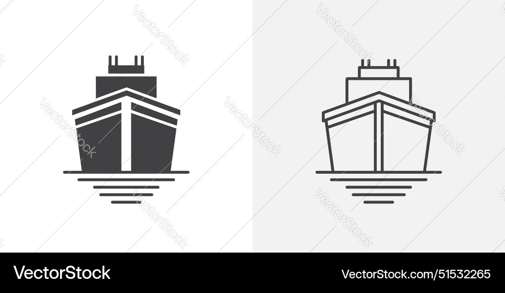 Ship icon set marine container cargo vessel Vector Image