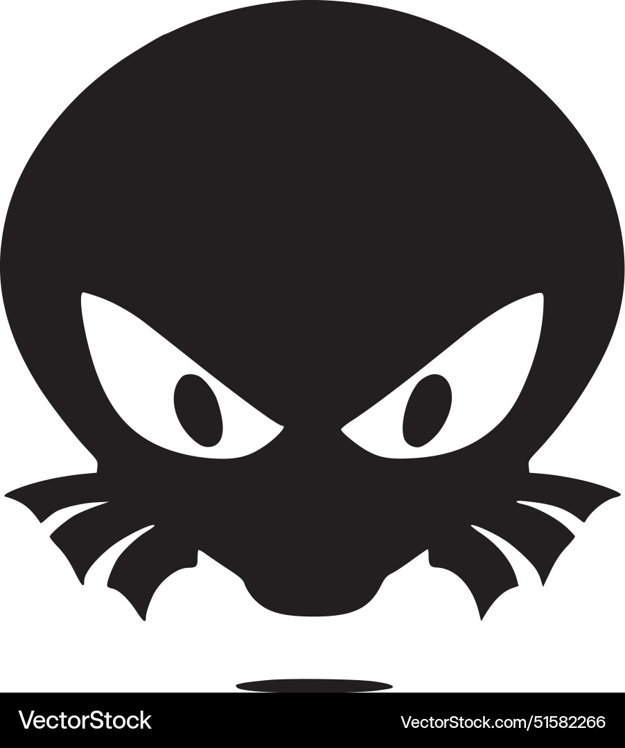 Alien - black and white Royalty Free Vector Image