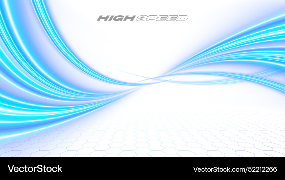 Blue curved lines high speed light futuristic Vector Image