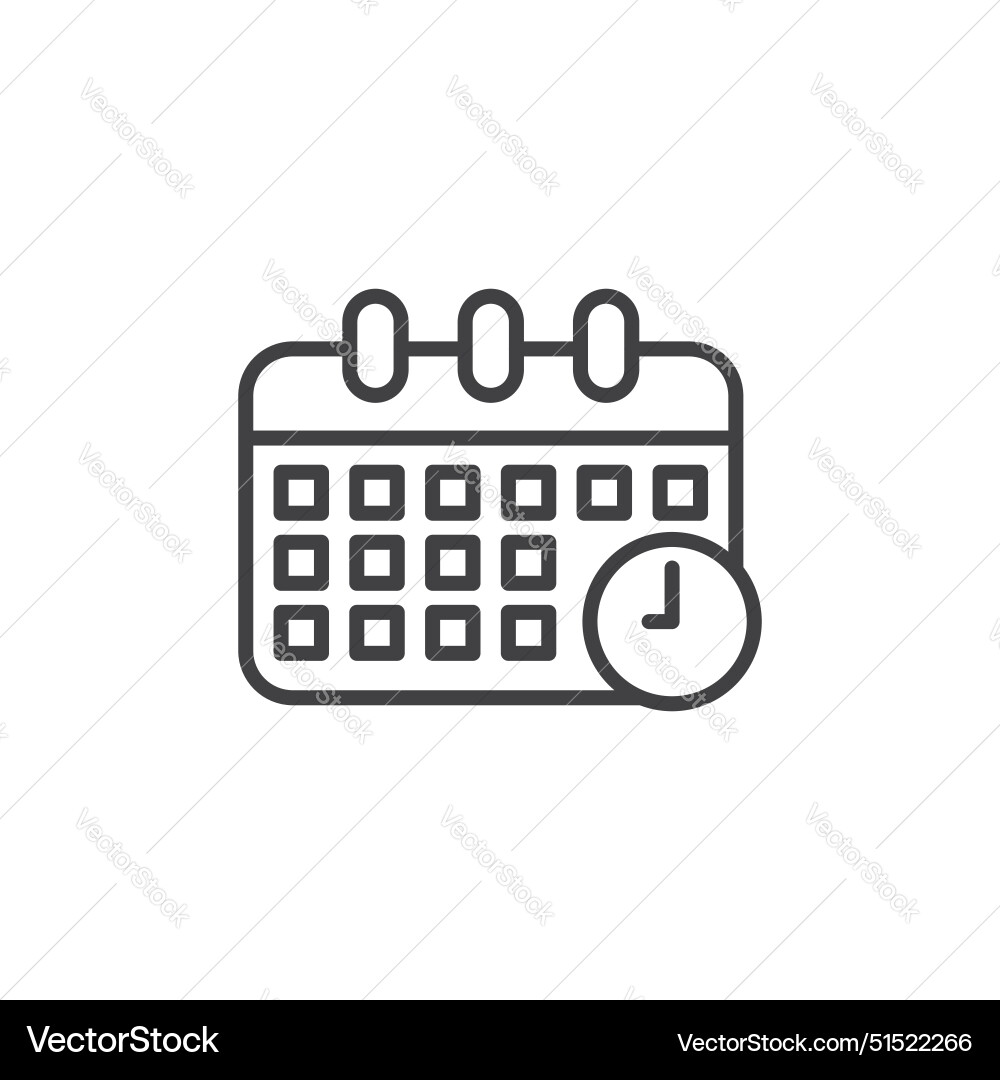 Calendar clock icon Royalty Free Vector Image - VectorStock