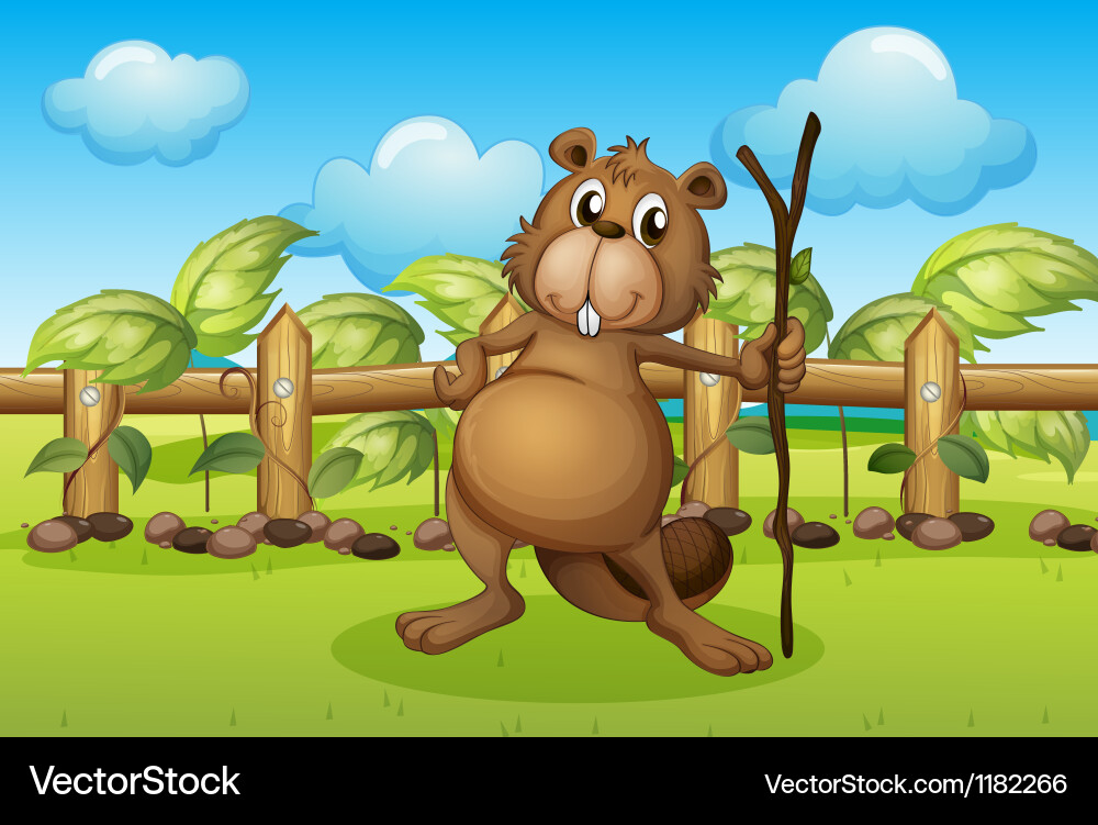 Cartoon beaver Royalty Free Vector Image - VectorStock