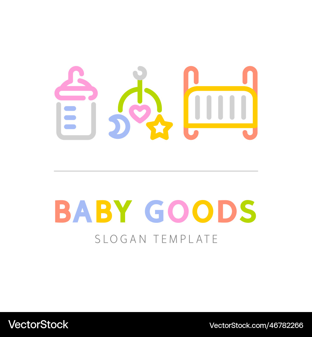 Cute Baby Goods Store Logo Template Royalty Free Vector
