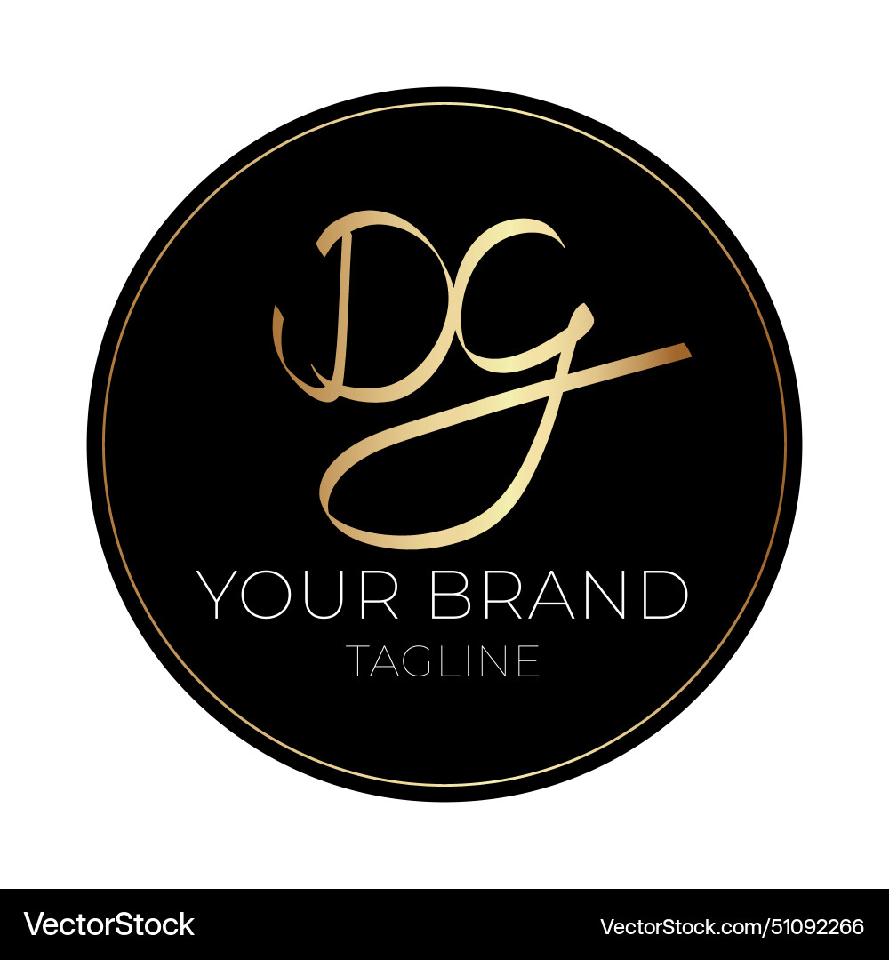 Elegant dg handwritten letters initial clean Vector Image