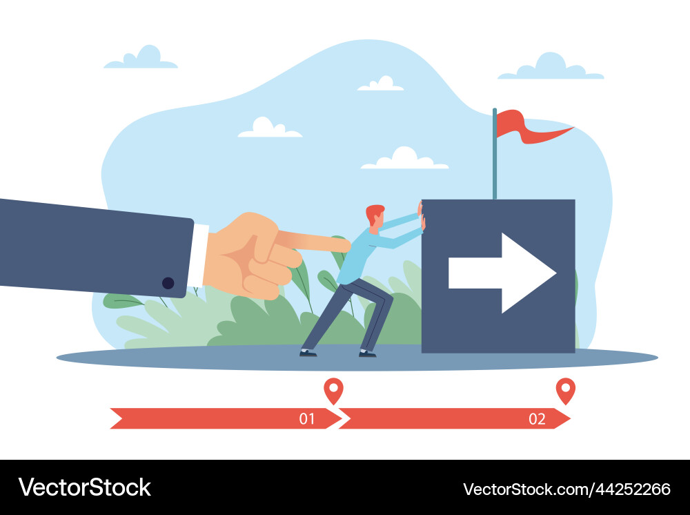 Forward movement purposeful process progress Vector Image