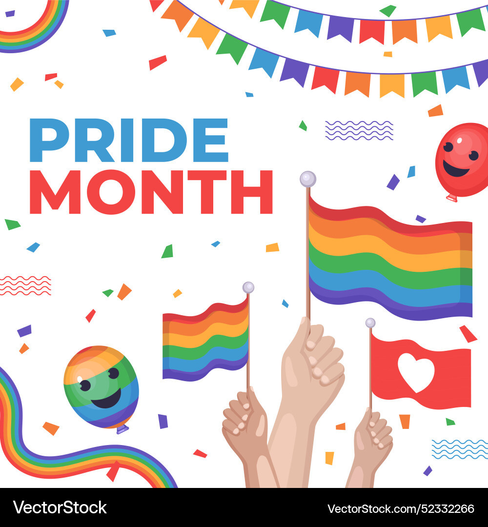 Instagram posts collection for pride month Vector Image