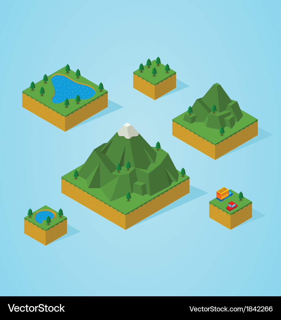 Isometric Land Tile Vector Images (over 240)