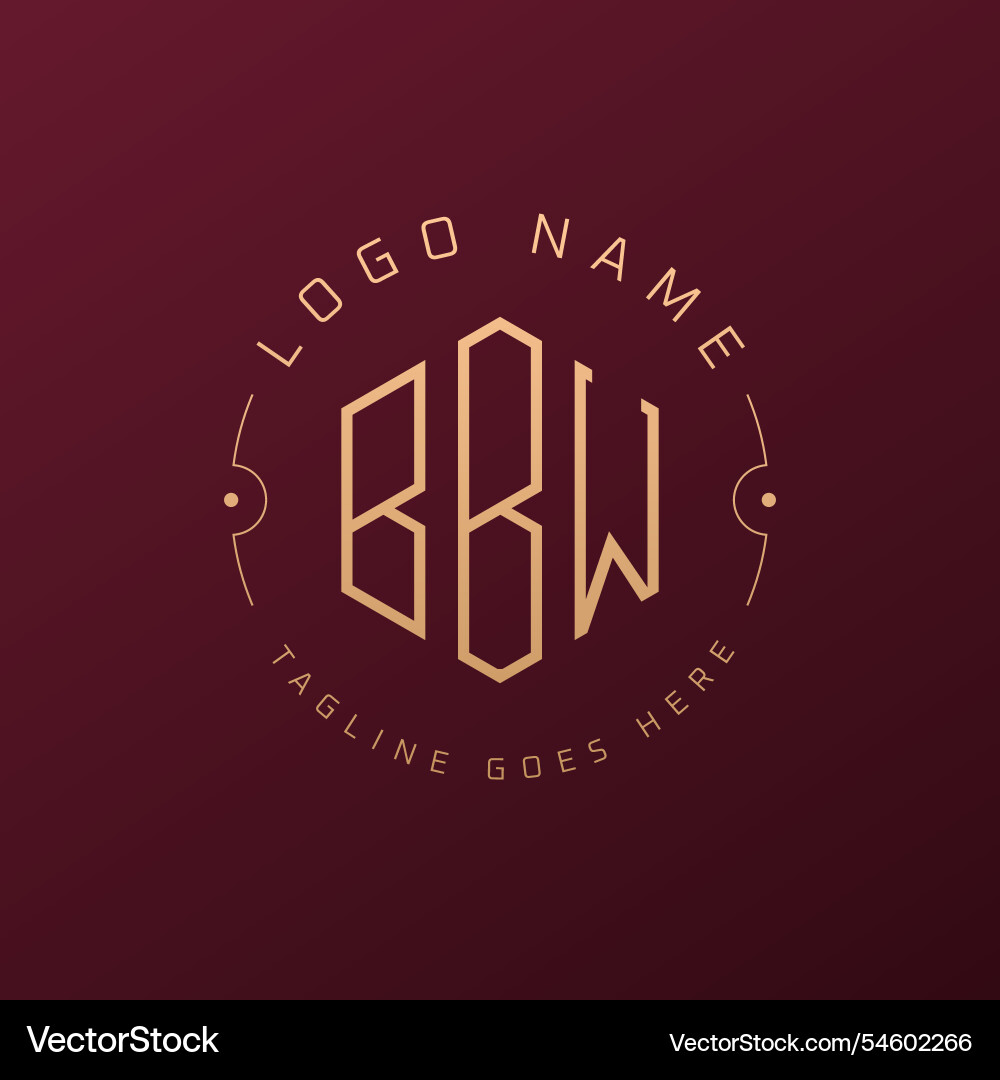 Luxury bbw logo design elegant letter Royalty Free Vector