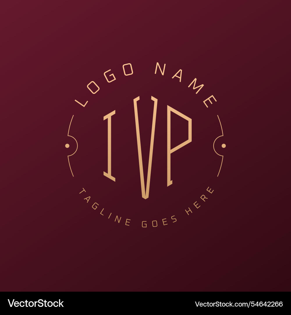 Luxury ivp logo design elegant letter Royalty Free Vector