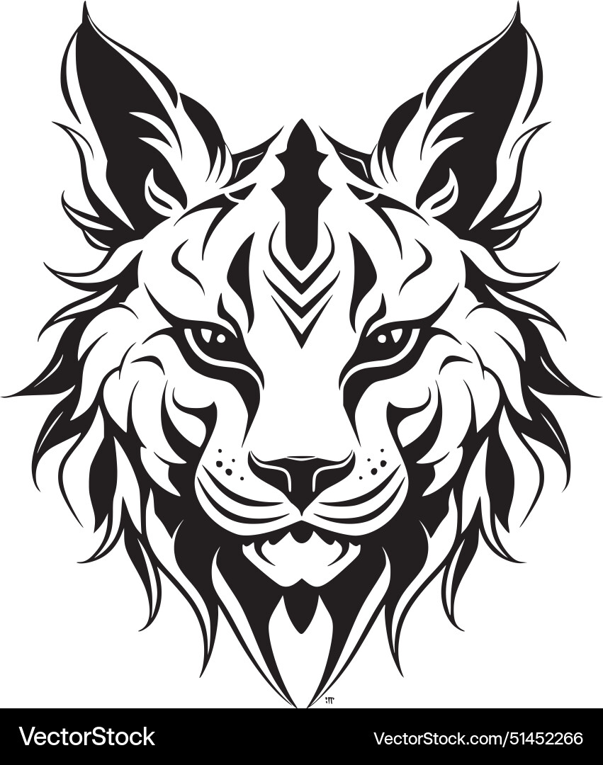 Lynx - minimalist and flat logo Royalty Free Vector Image