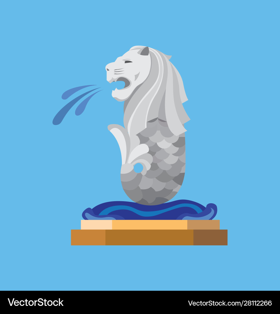 Merlion Vector Merlion Logo Illustration, Merlion Park Drawing,