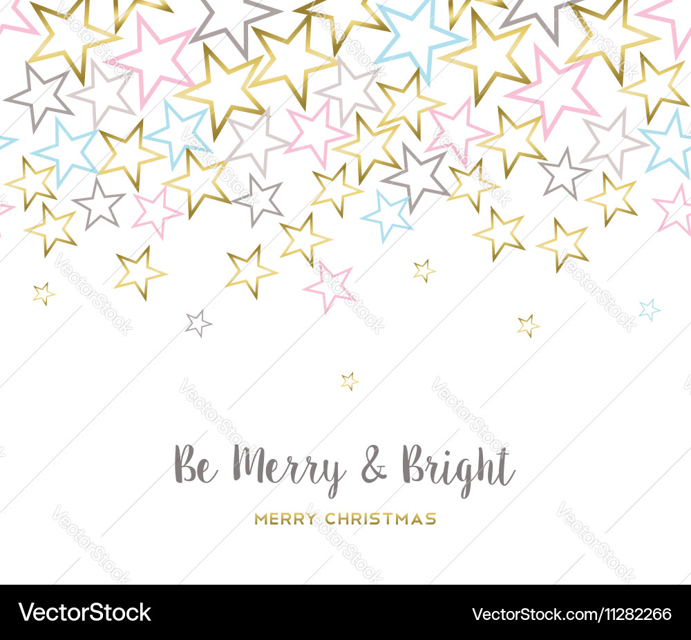Merry christmas design with gold star decoration Vector Image