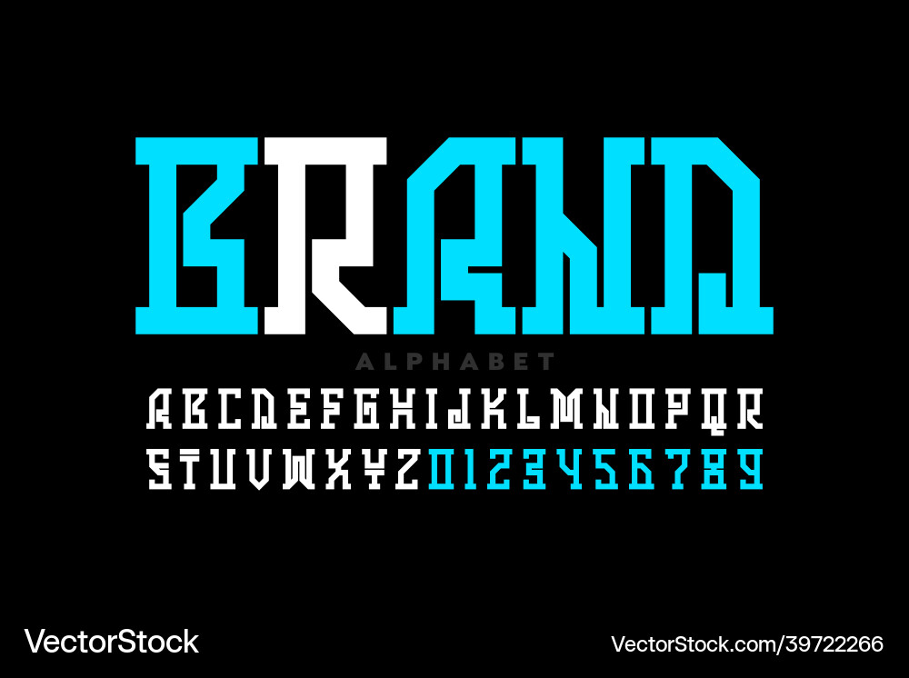 Modern sans serif style font Royalty Free Vector Image