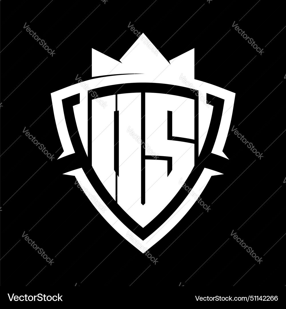 Os letter monogram with triangle curve shield Vector Image