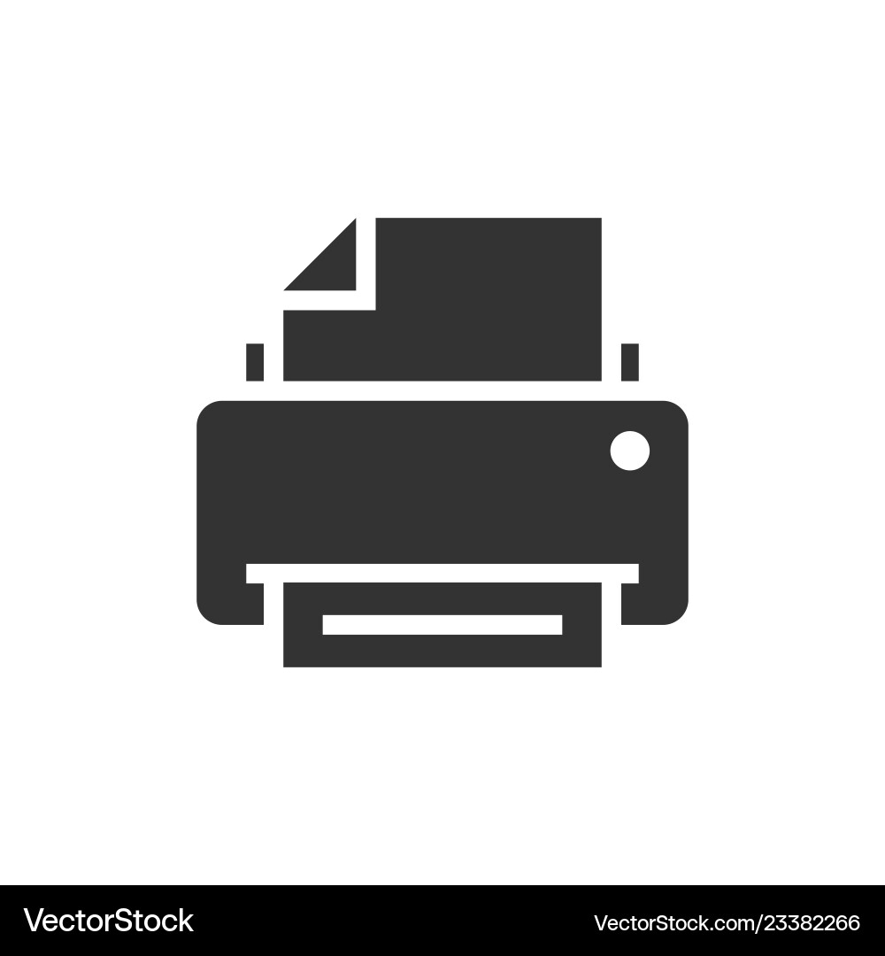 Printer black icon Royalty Free Vector Image - VectorStock
