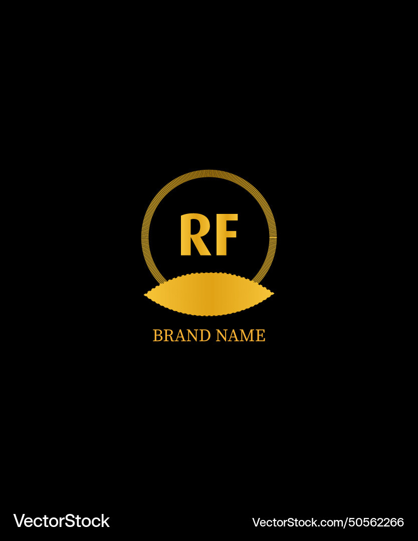 Rf letter logo design unique attractive Royalty Free Vector