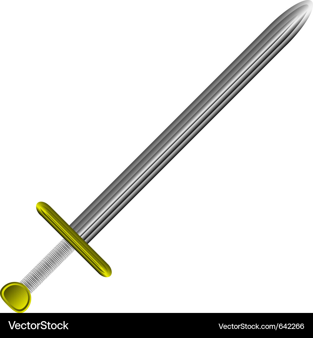 Steel sword on white Royalty Free Vector Image