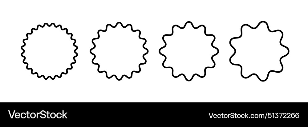 Wavy Circle Frame Border Royalty Free Vector Image