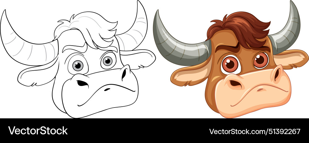 A cartoon bulls face Royalty Free Vector Image