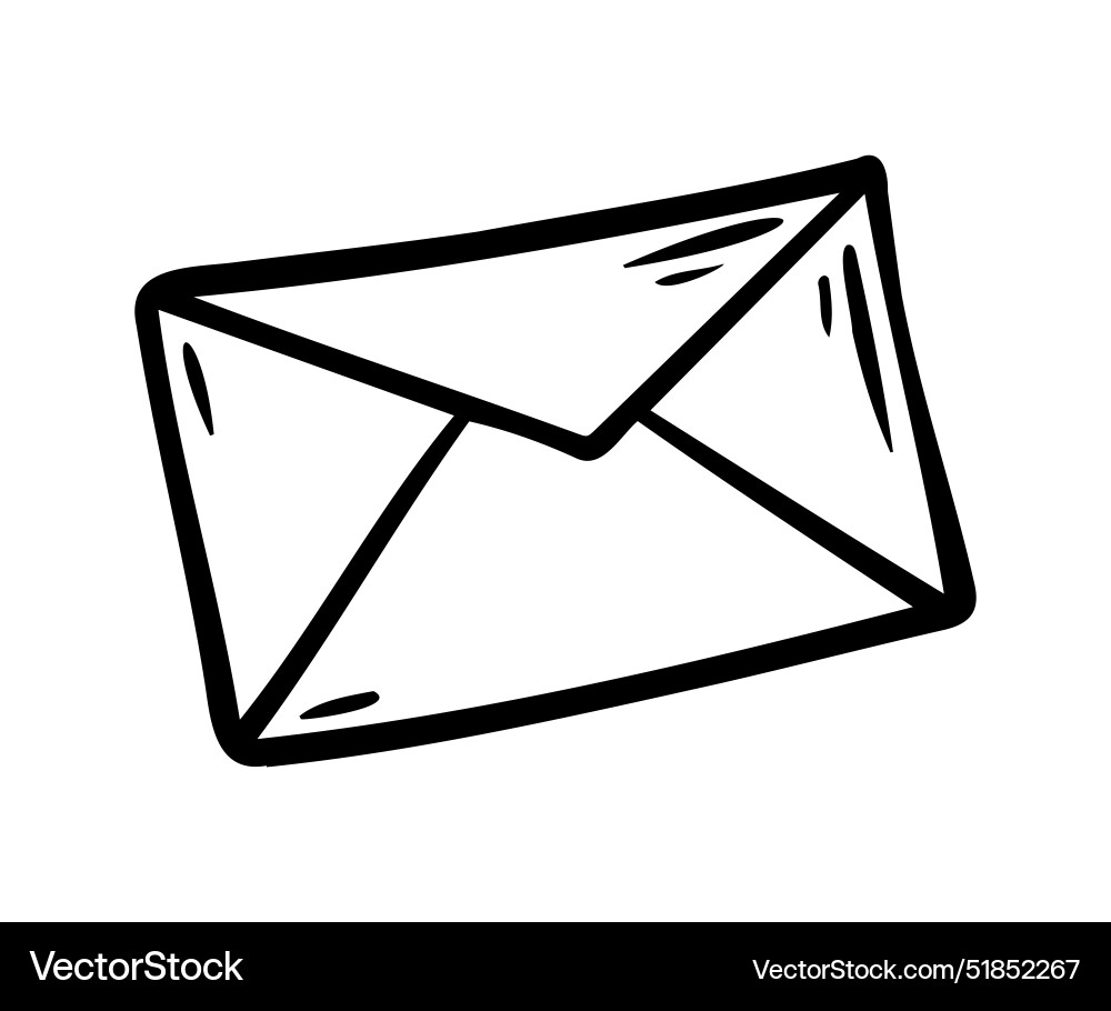 Envelope doodle hand drawn letter icon Royalty Free Vector