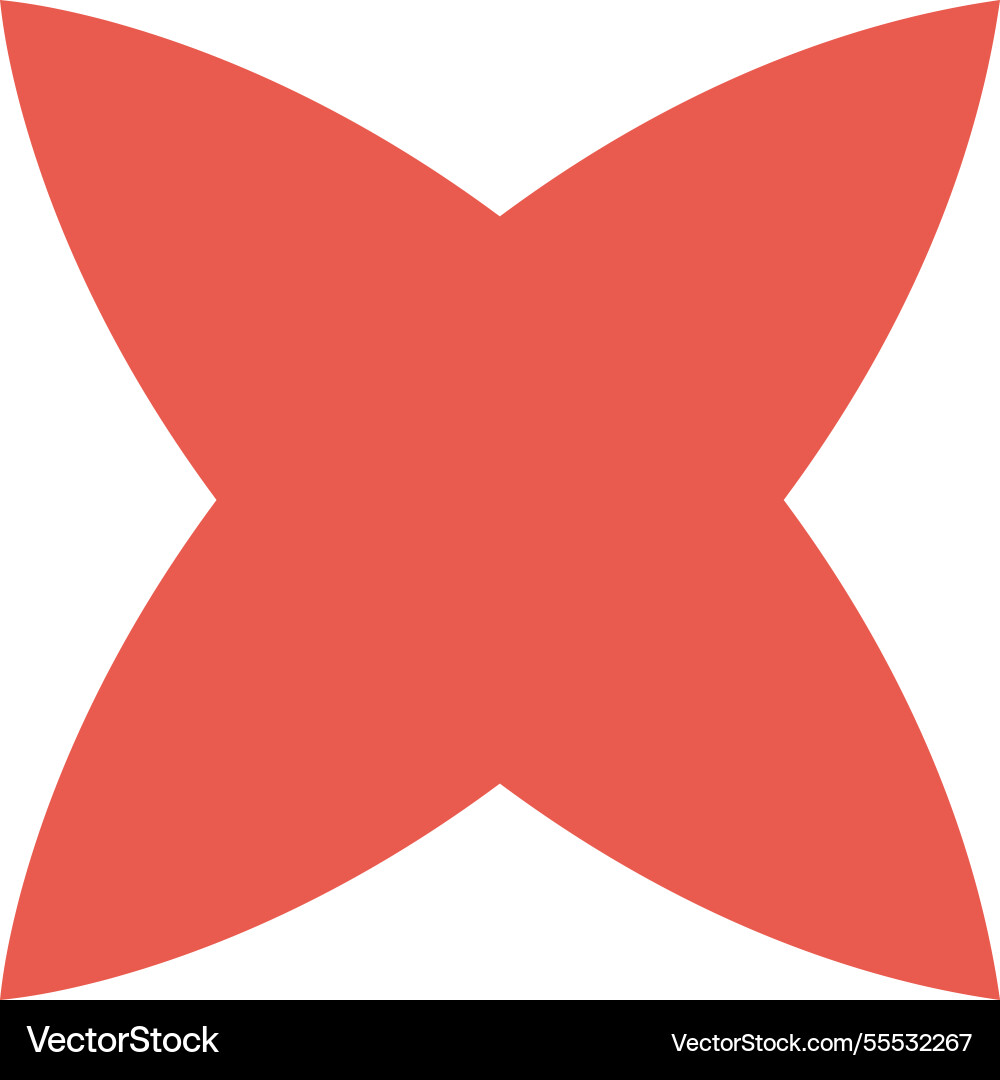 Four pointed star geometric shape Royalty Free Vector Image