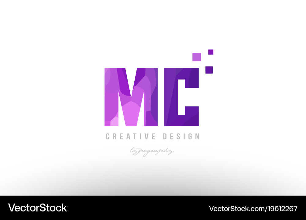Mc m c pink alphabet letter logo combination Vector Image