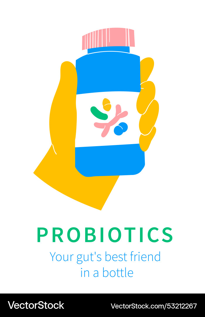 Probiotics and gut microbiome Royalty Free Vector Image